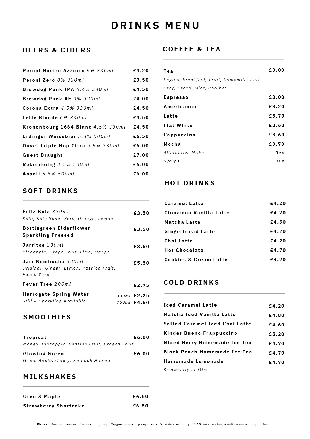 Menus - Maple Restaurant