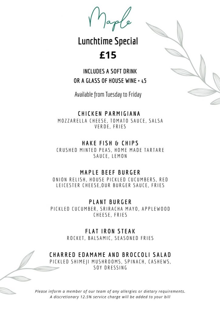 Menus - Maple Restaurant